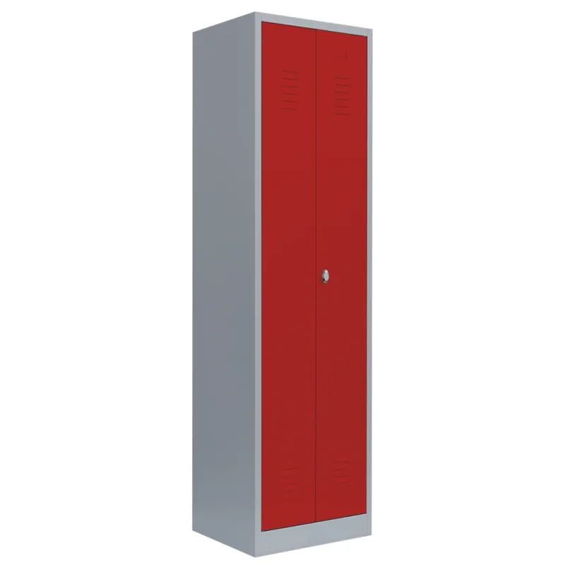 Spind rot, 2 Abteile, 1 Schloss, 60 cm | Lüllmann®